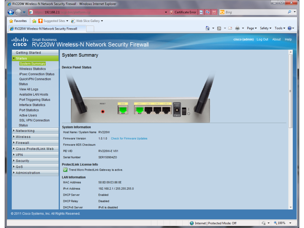 Cisco RV220W Network Security Firewall review