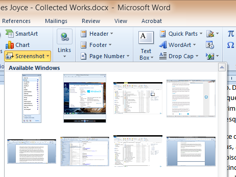 Microsoft Word Parts