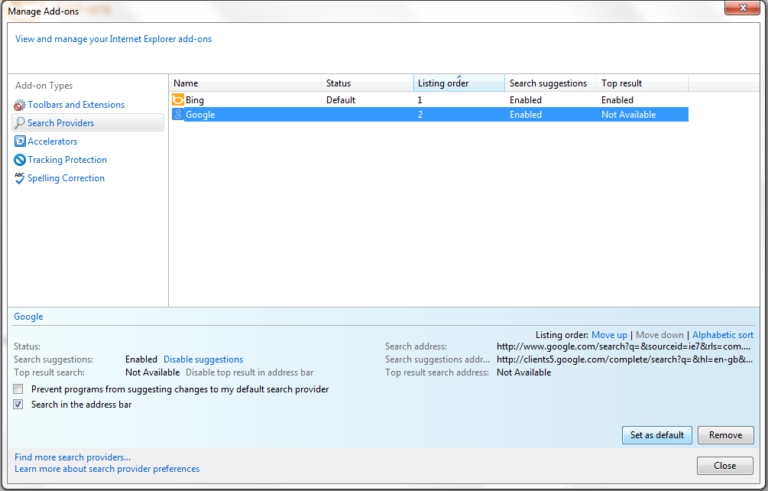 How to change search engine in Internet Explorer: make Google your ...