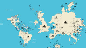 This amazing map shows the world by number of web domains