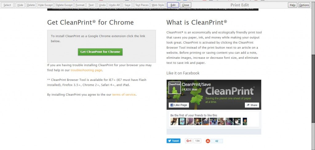 How to edit website pages before printing them