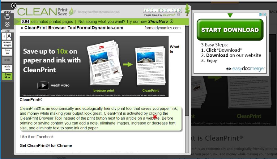 How to edit website pages before printing them