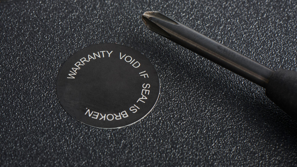 Regulators state that “warranty void if removed” stickers are absolute ...