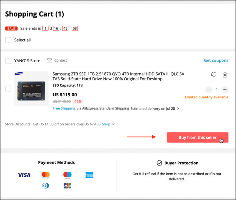 How to Add or Remove or Change a Card on AliExpress