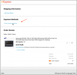 How to Add or Remove or Change a Card on AliExpress