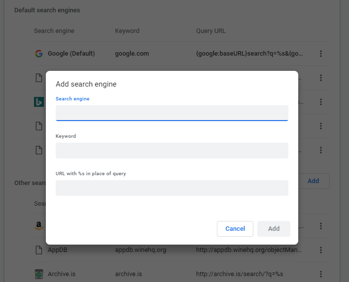 How to add Google's I'm Feeling Lucky Option to Your Chrome Search Engines