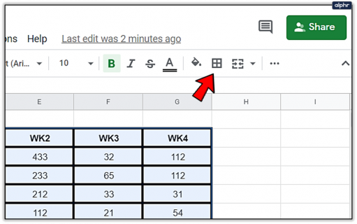 How To Increase Border Width in Google Sheets