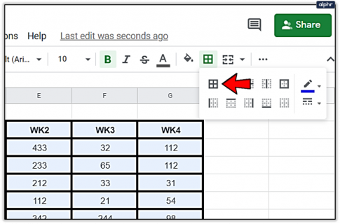 How To Increase Border Width in Google Sheets