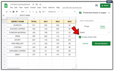 How To Restrict Editing for Specific Cells in Google Sheets