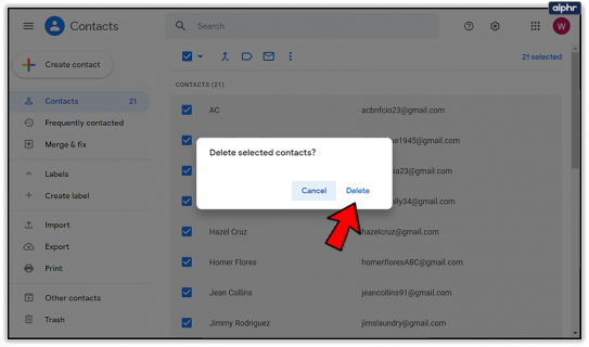 How To Delete All Google Gmail Contacts
