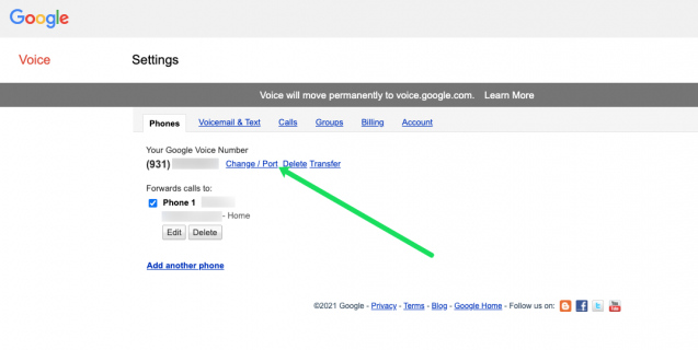 How To Change your Google Voice Number
