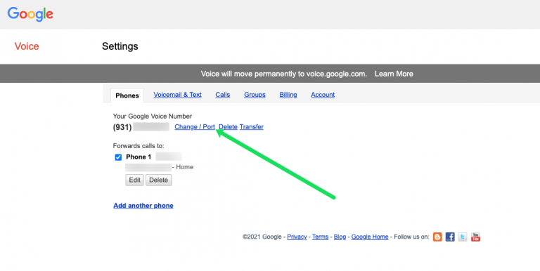 How To Change your Google Voice Number