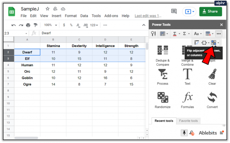 How To Swap Two Rows in Google Sheets
