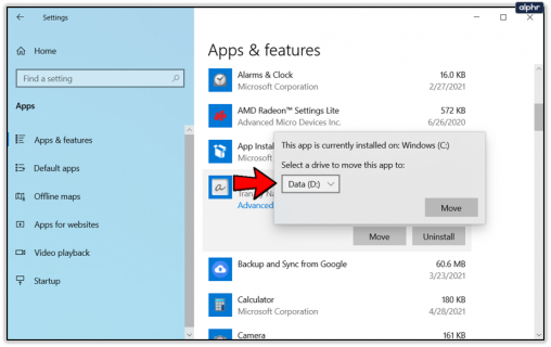 How to Change the Install Folder Location for Windows 10 Apps