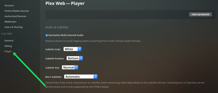 How to Turn On or Off Closed Captioning on Plex