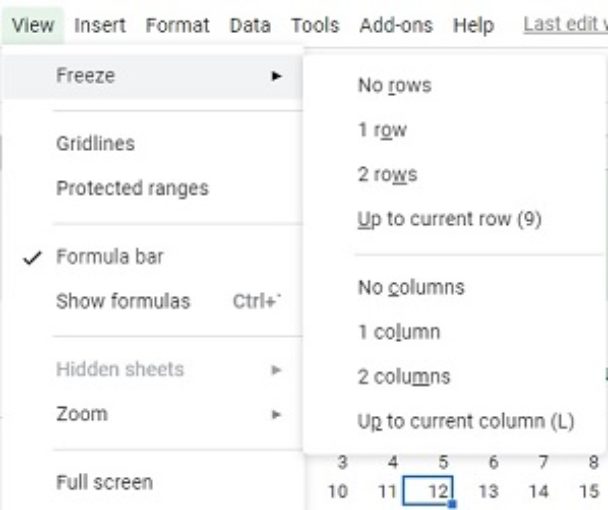 How to Lock a Row in Google Sheets