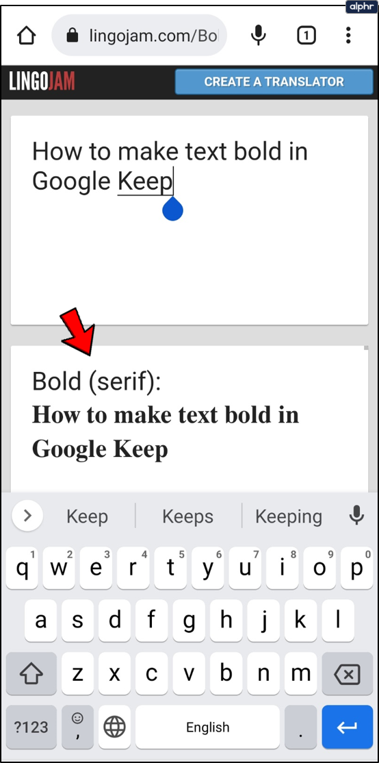 How to Make Text Bold in Google Keep