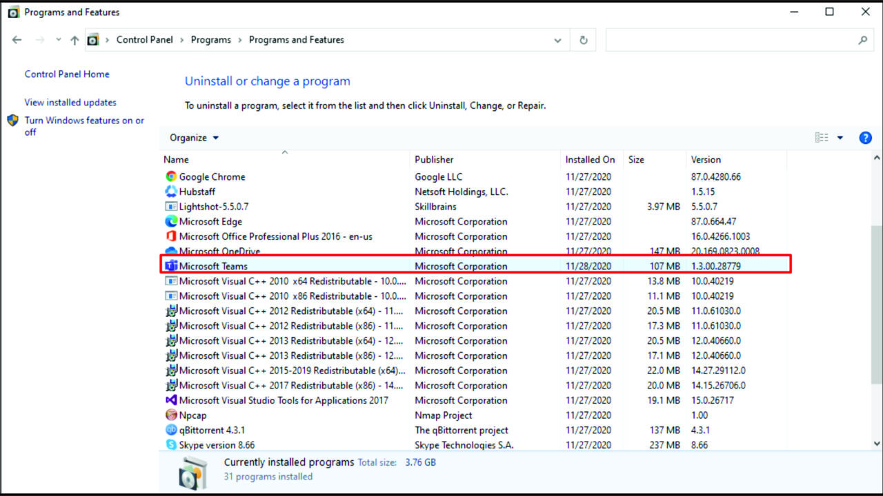 How to Uninstall Microsoft Teams