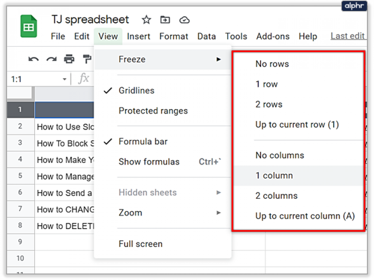 Can You Make a Row Sticky in Google Sheets?