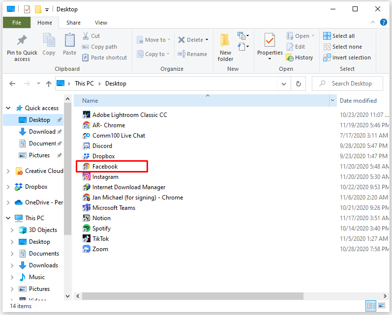 How to Add Facebook Icon to Desktop