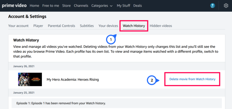 How to Remove Your History and Watchlist from Amazon Prime Video