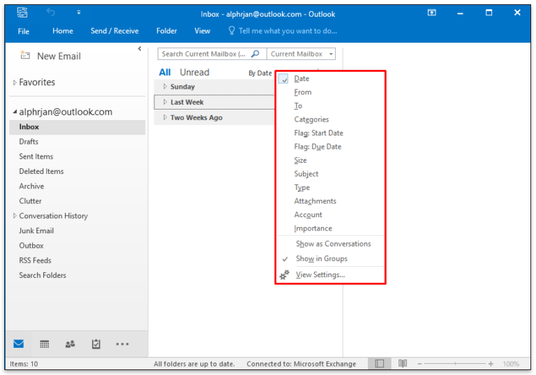 How to View All Mail in Outlook