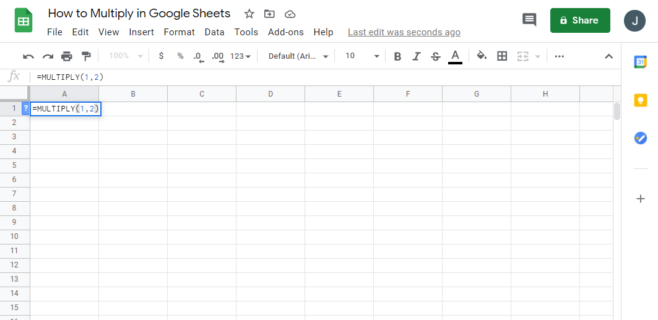 How to Multiply in Google Sheets