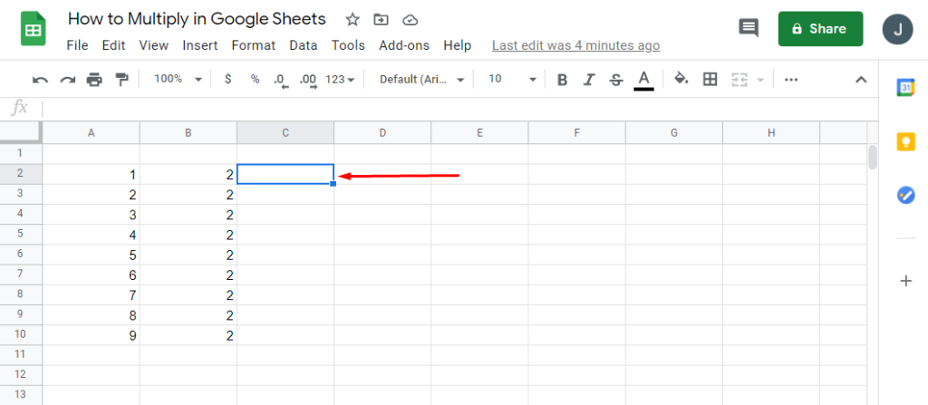 How to Multiply in Google Sheets