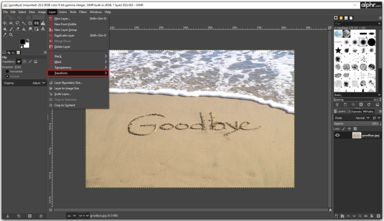 How to Flip an Image in GIMP
