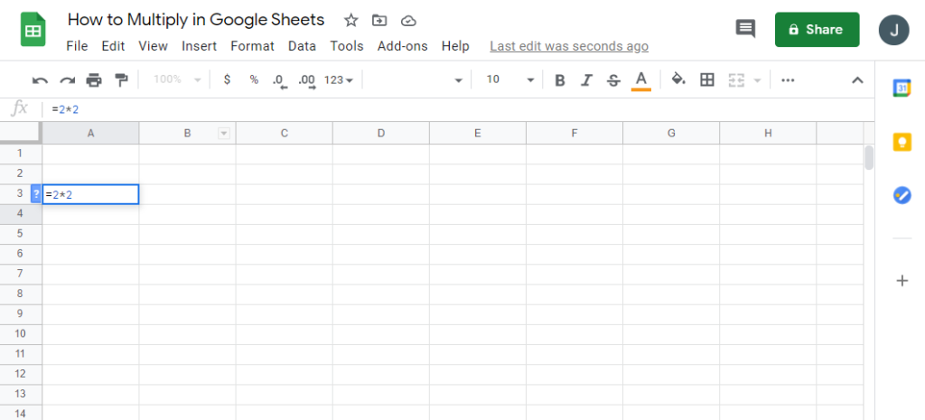 How to Multiply in Google Sheets