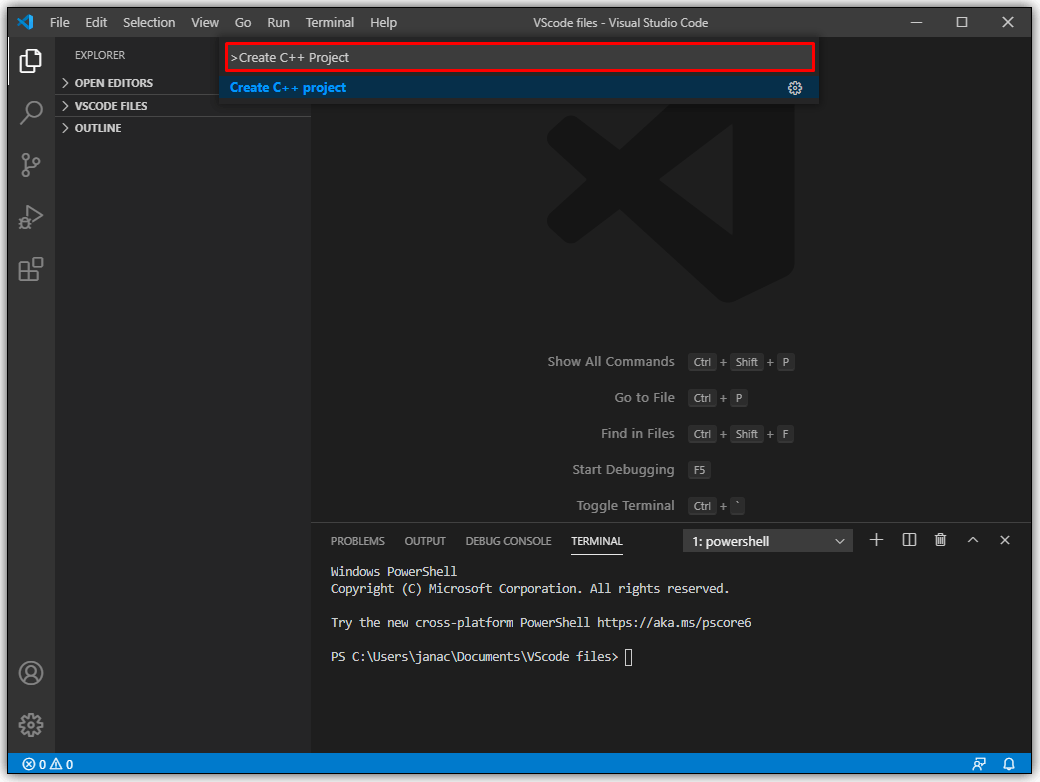 Vs Code How To Create A New Project