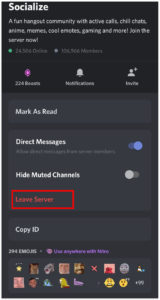 How to Leave a Discord Server