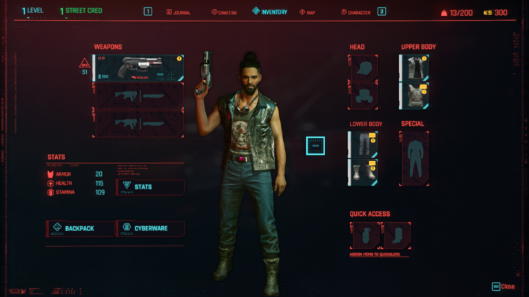 Cyberpunk 2077 How to Open Inventory
