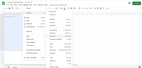 How to Change Currency in Google Sheets