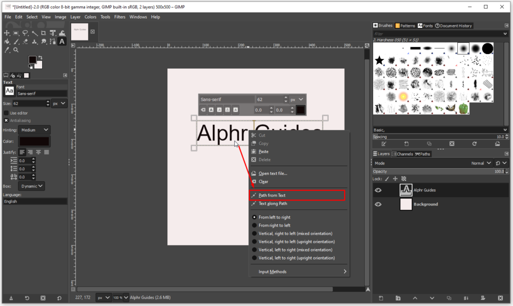 How to Add Shadows to Text in GIMP