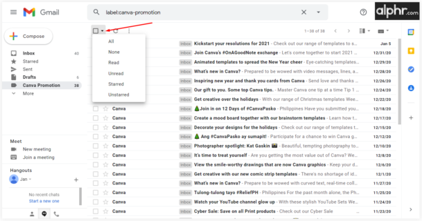 How to Select Multiple Emails in Gmail