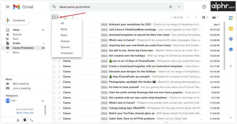 How to Select Multiple Emails in Gmail