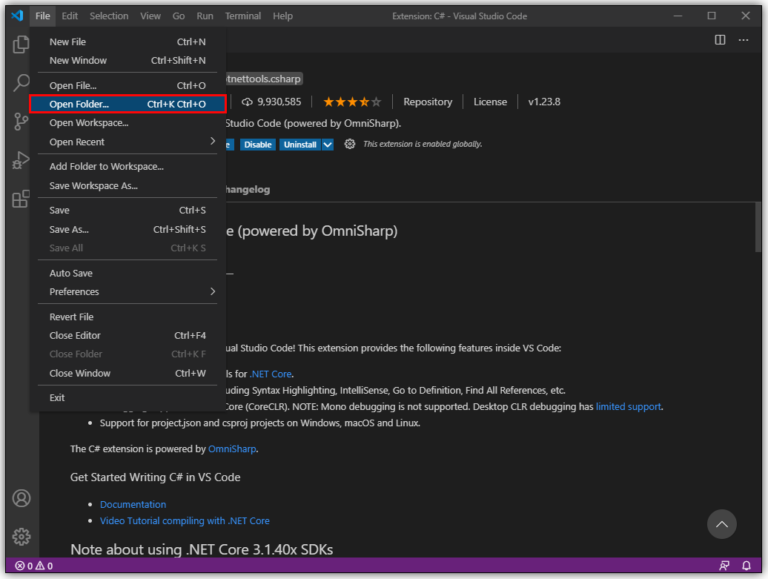 VS Code How to Create a New Project