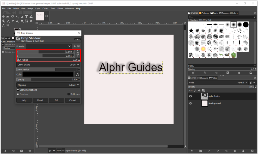 How to Add Shadows to Text in GIMP