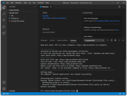 VS Code How to Create a New Project