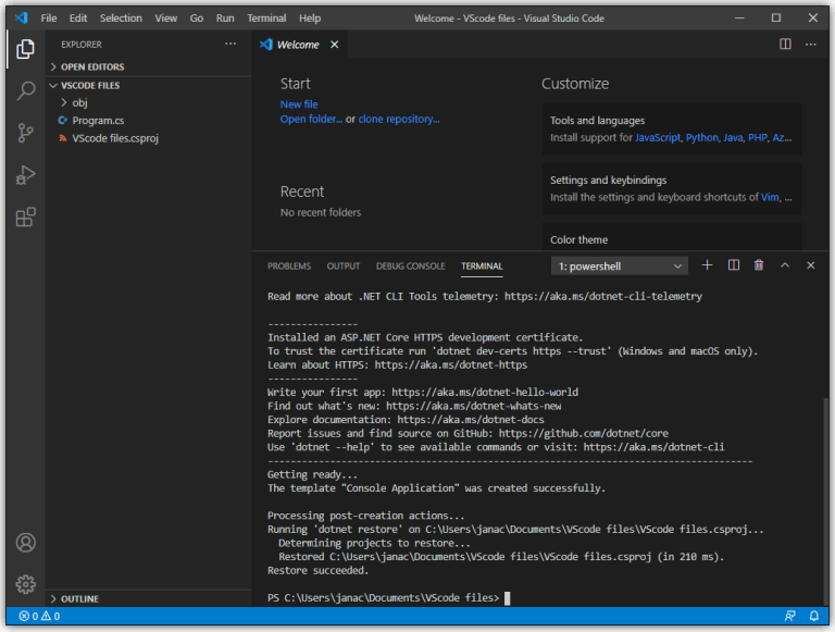 Vs Code How To Create A New Project