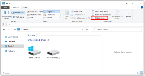 How to Show Hidden Files in Windows