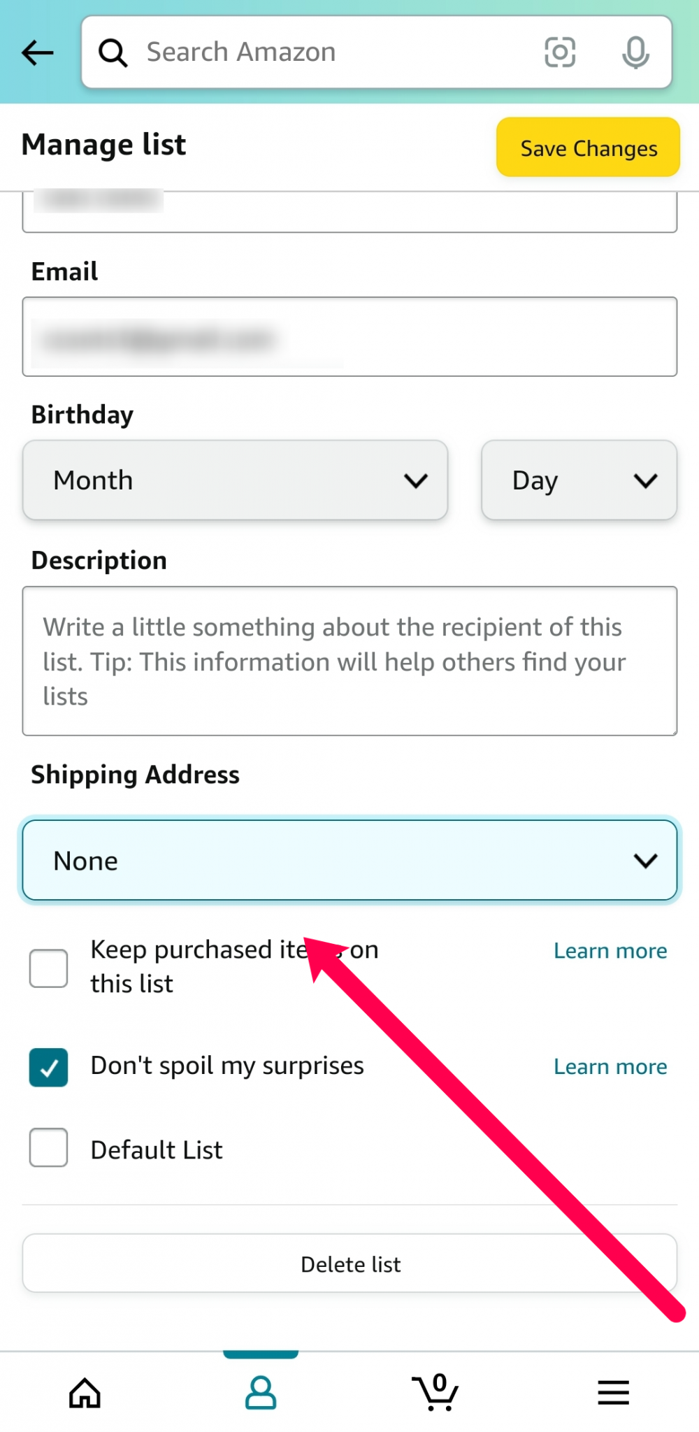How to Make a Wishlist in the Amazon App