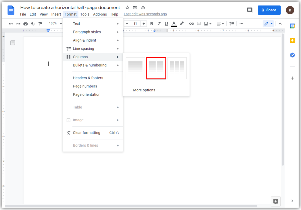How to Make Two Columns in Google Docs