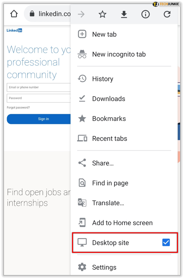 How To View the LinkedIn Desktop Site from your Phone