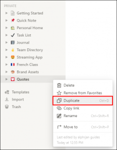 How to Copy a Page in Notion