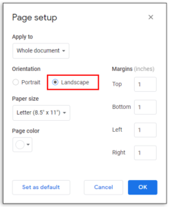 How to Make Just One Page Landscape in Google Docs