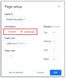 How to Make Just One Page Landscape in Google Docs