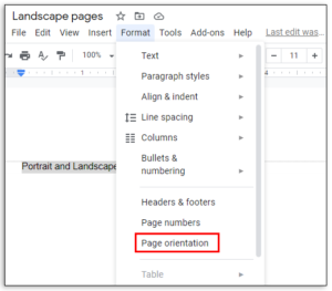 How to Make Just One Page Landscape in Google Docs