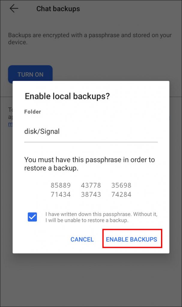 How to Backup Signal Messages